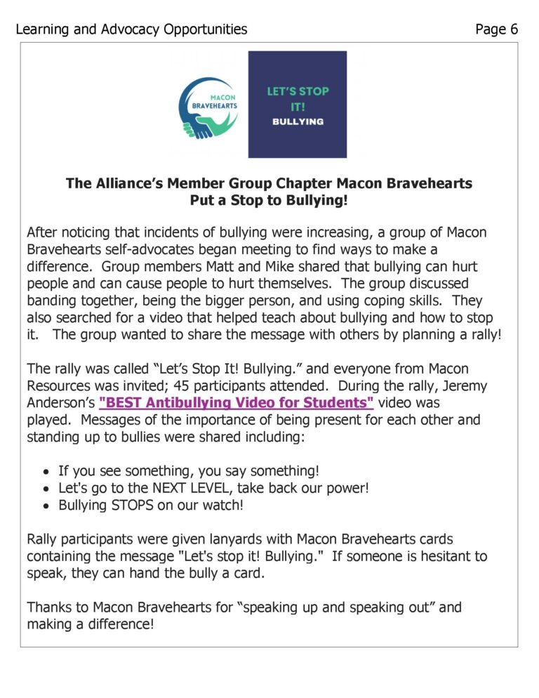 The Bravehearts Against Bullying - Macon Resources